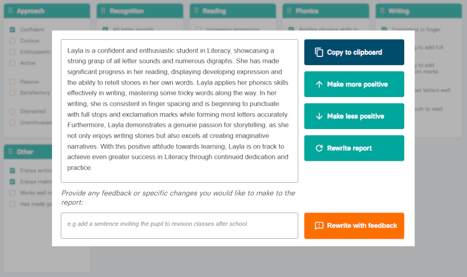 AI School Report Writer